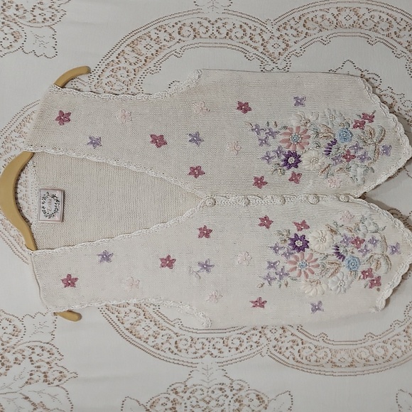 Erika | Jackets & Coats | Erika Vest Ribbon Embroidery And Beads ...